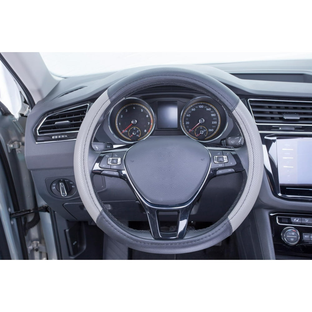 Auto Drive 1PC Steering Wheel Cover Complete Black/Gray - Universal Fit ...