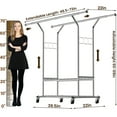 Clothes Rack Heavy Duty Clothing Rack with Wheels Load 620lbs Clothing ...