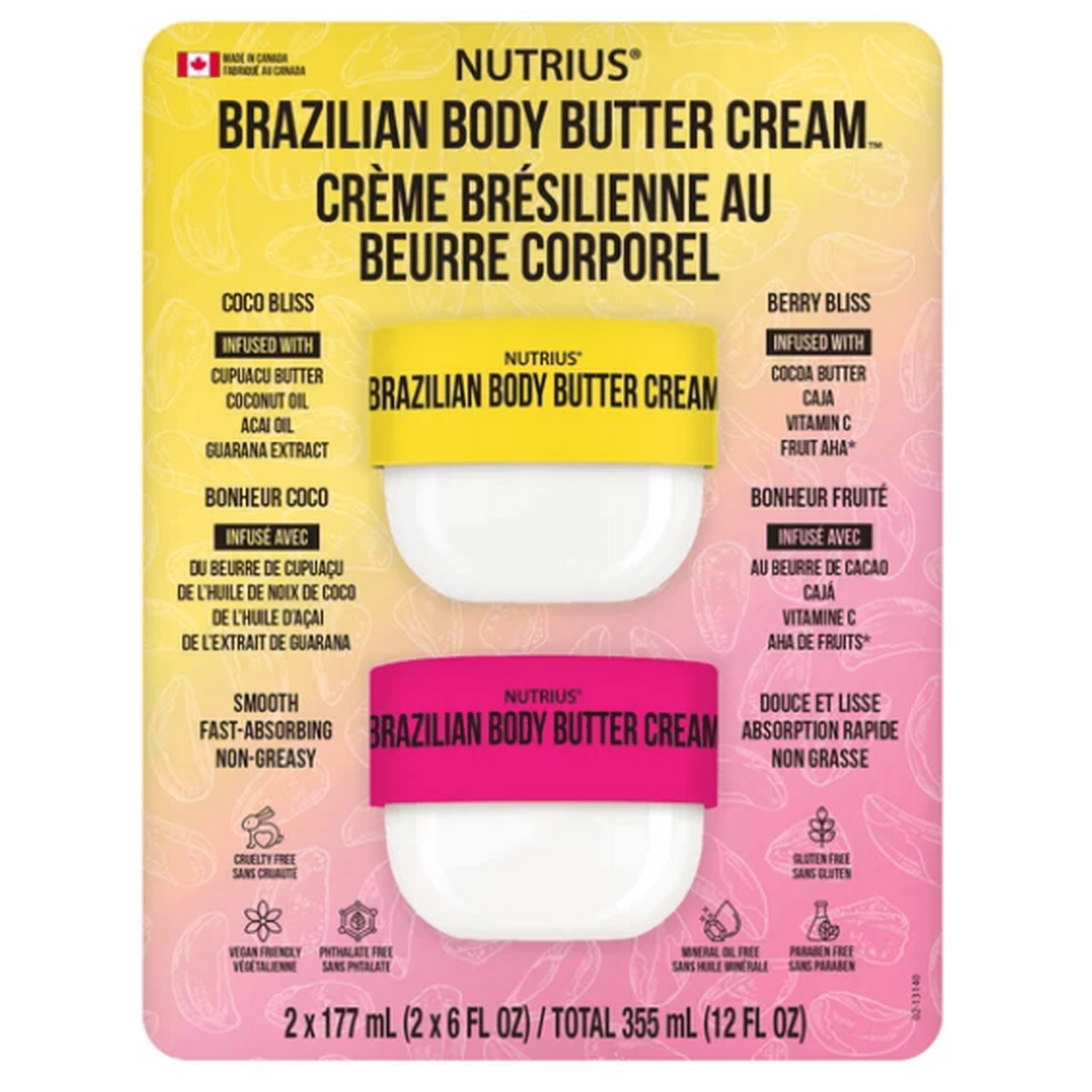 Click here for Nutrius Brazillian Body Butter Cream  2 X 177 Ml prices