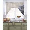 Black Blue Beige Kitchen Swag Valances for Windows, Modern Ink Wash ...