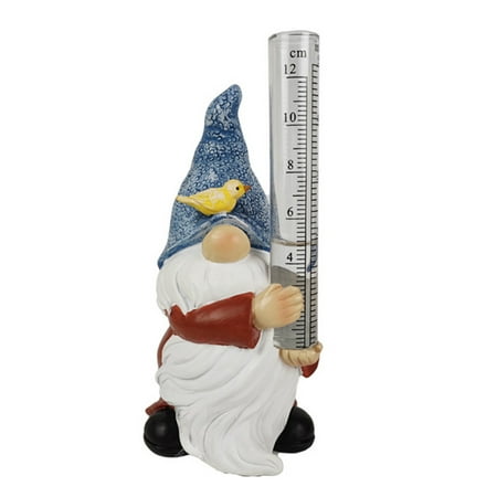 Coiry Resin Garden Gnome Rain Gauge Statue Dwarfs Figurines Sculpture ...