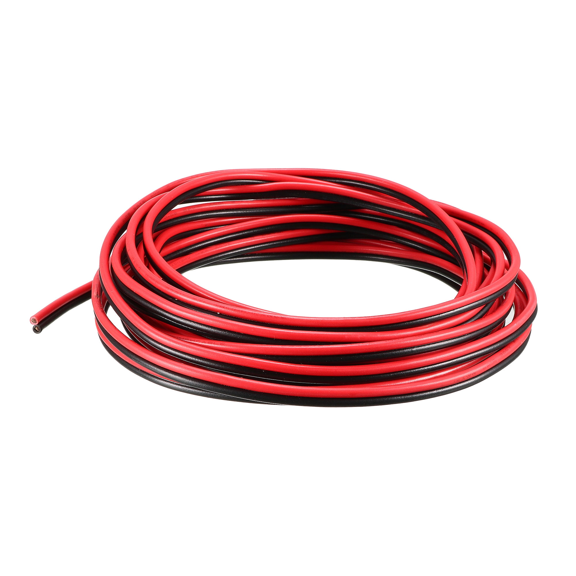 Rouge Noir Fil 2 fils câble ralLonguee Cordon 16 AWG Cuivre étamé 5M ...