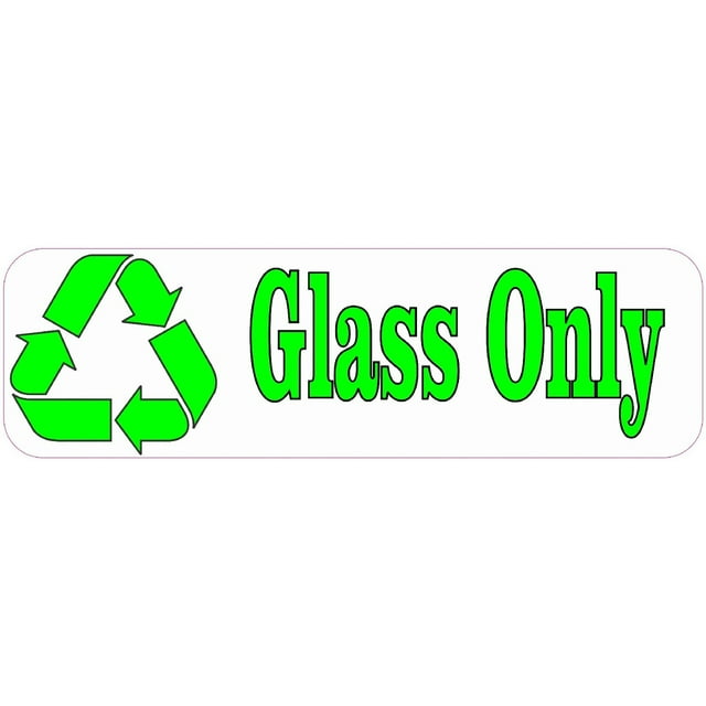 10in x 3in Glass Only Recycle Sticker - Walmart.com