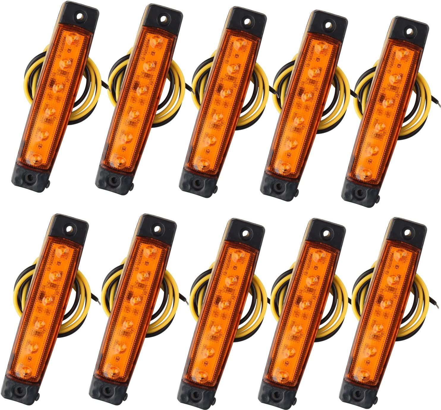 LINLIN 10pcs 12V Side Marker Lights 6SMD LED Lamps Front Rear Light ...