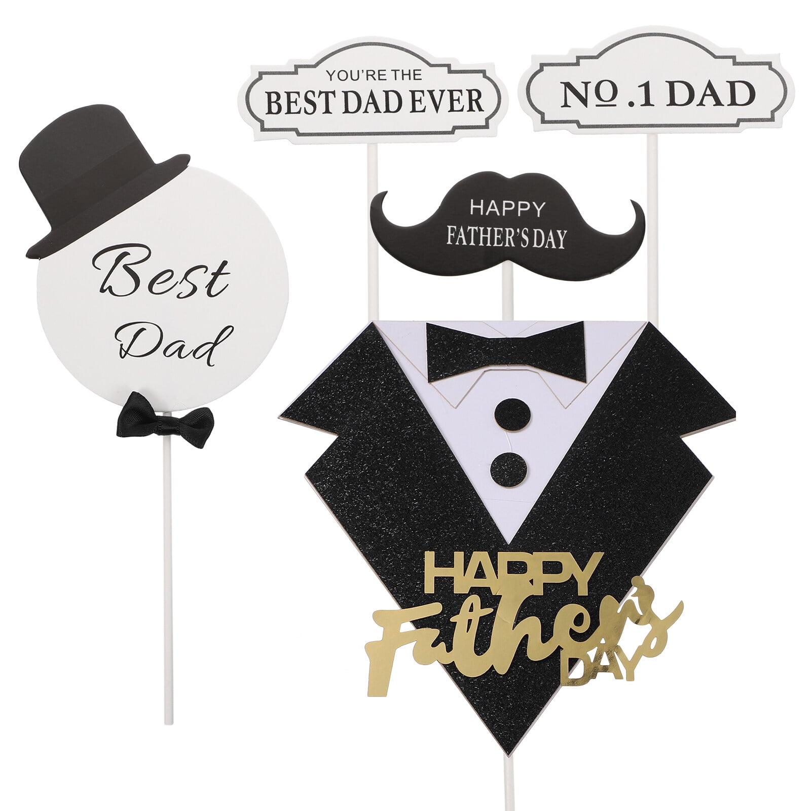 21pcs Creative Father's Day Cake Picks Paper Cake Toppers Party ...