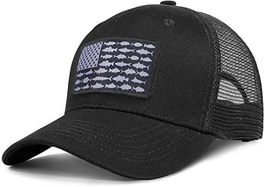 American Fish Flag Trucker Hats - Fishing Gifts for Men - Outdoor ...