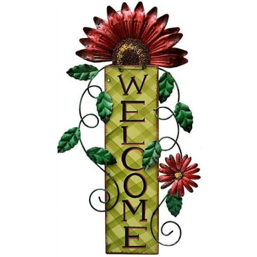Vintage Sunflower Decor Welcome Sign for Front Door, Garden Themed ...