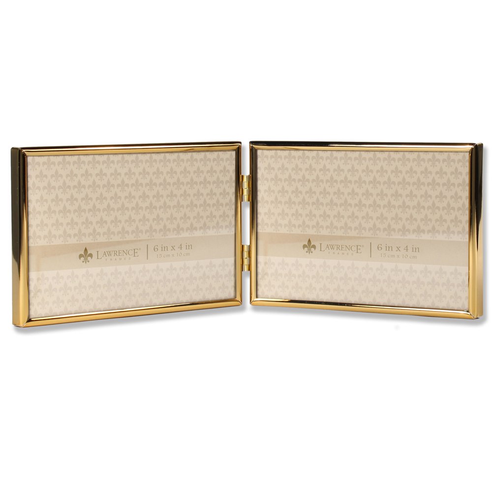 6x4 Hinged Double Simply Gold Metal Picture Frame - Walmart.com ...
