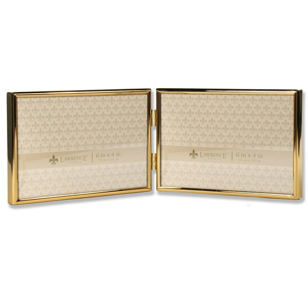 6x4 Hinged Double Simply Gold Metal Picture Frame - Walmart.com ...