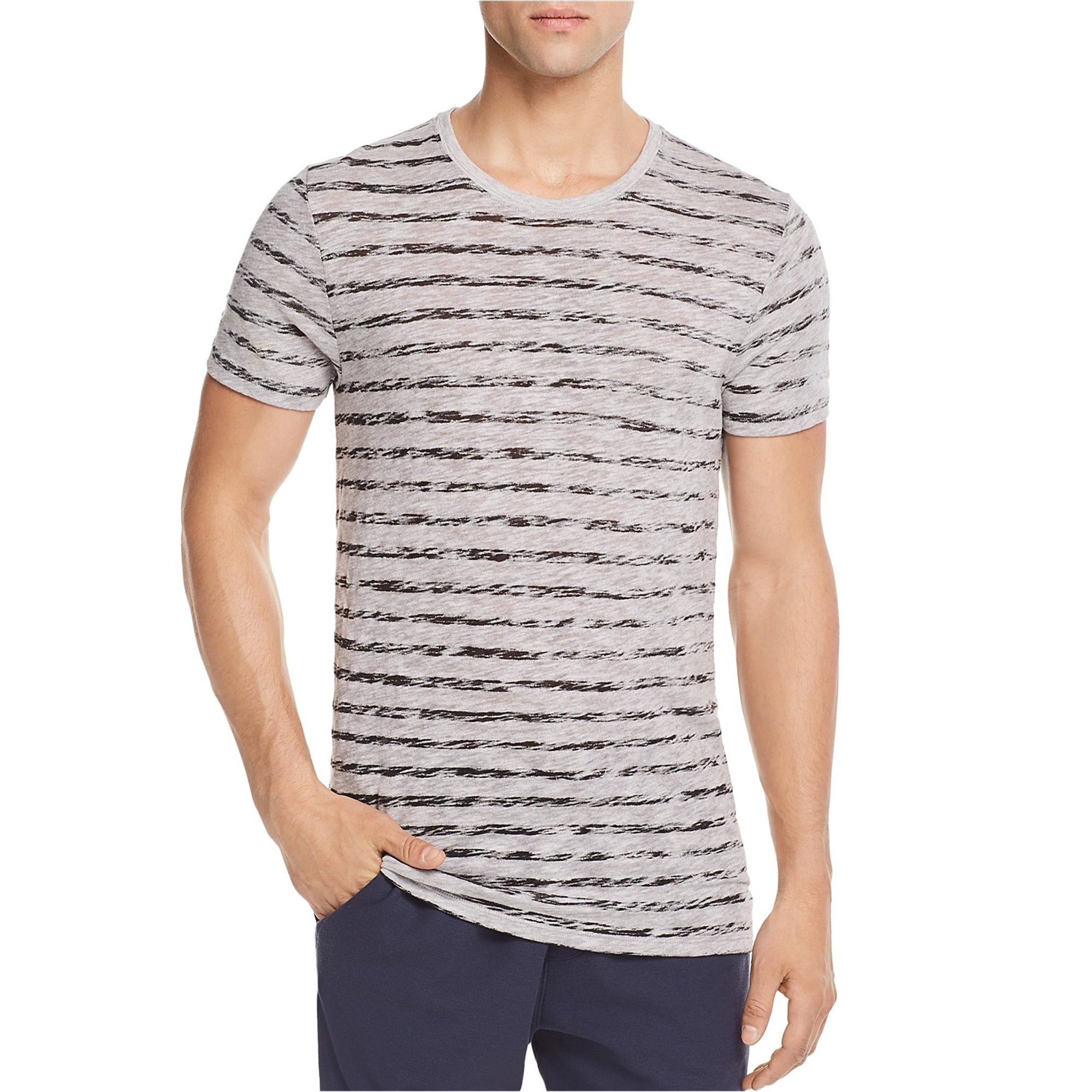 Click here for Atm Mens Painted Stripe Basic T-Shirt  Grey  Mediu... prices