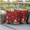Cartoon Puppy Outdoor Pillow Covers Set of 2 Dag Paw Print Bone Balls ...