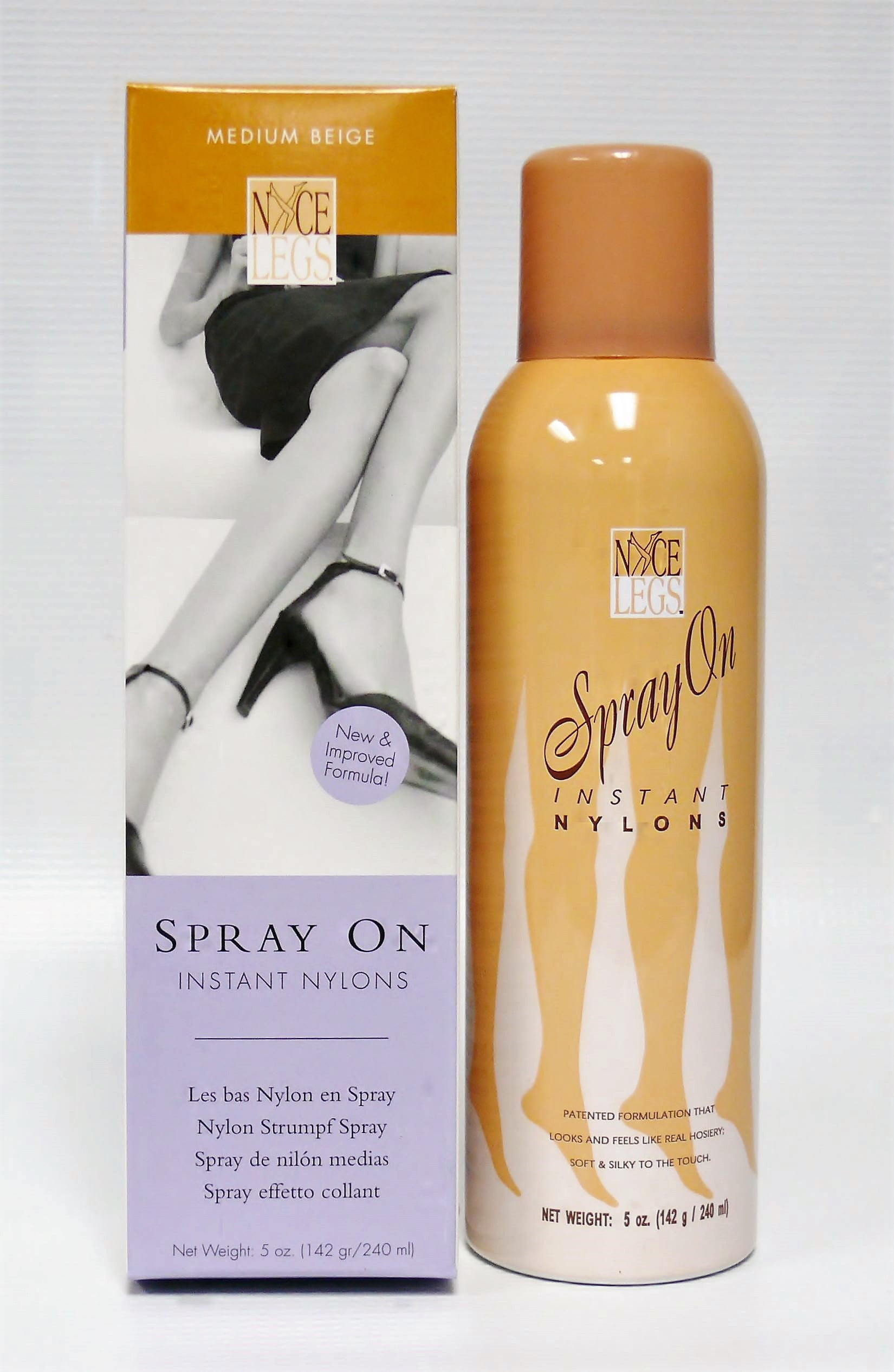 Nyce Legs Spray On Instant Nylons - Medium Beige - Walmart.com