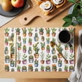 Cactus Plant Cotton Linen Placemats Set of 1, Green Cactus Botanical ...