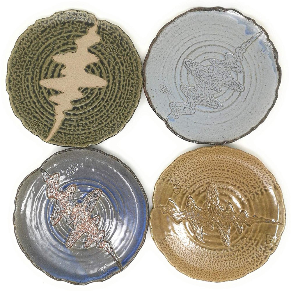 TJ Global Set of 4 Japanese Pottery Ceramic 9.5 Inch Plates for Any ...