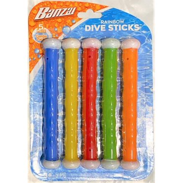 Banzai Spring & Summer Toys Pool Time Dive Rings 6-Pack - Walmart.com