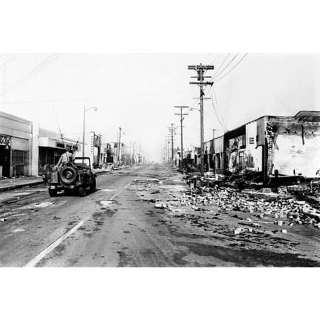 National Guard Jeep Patrols Watts Section Of Los Angeles. After Six ...