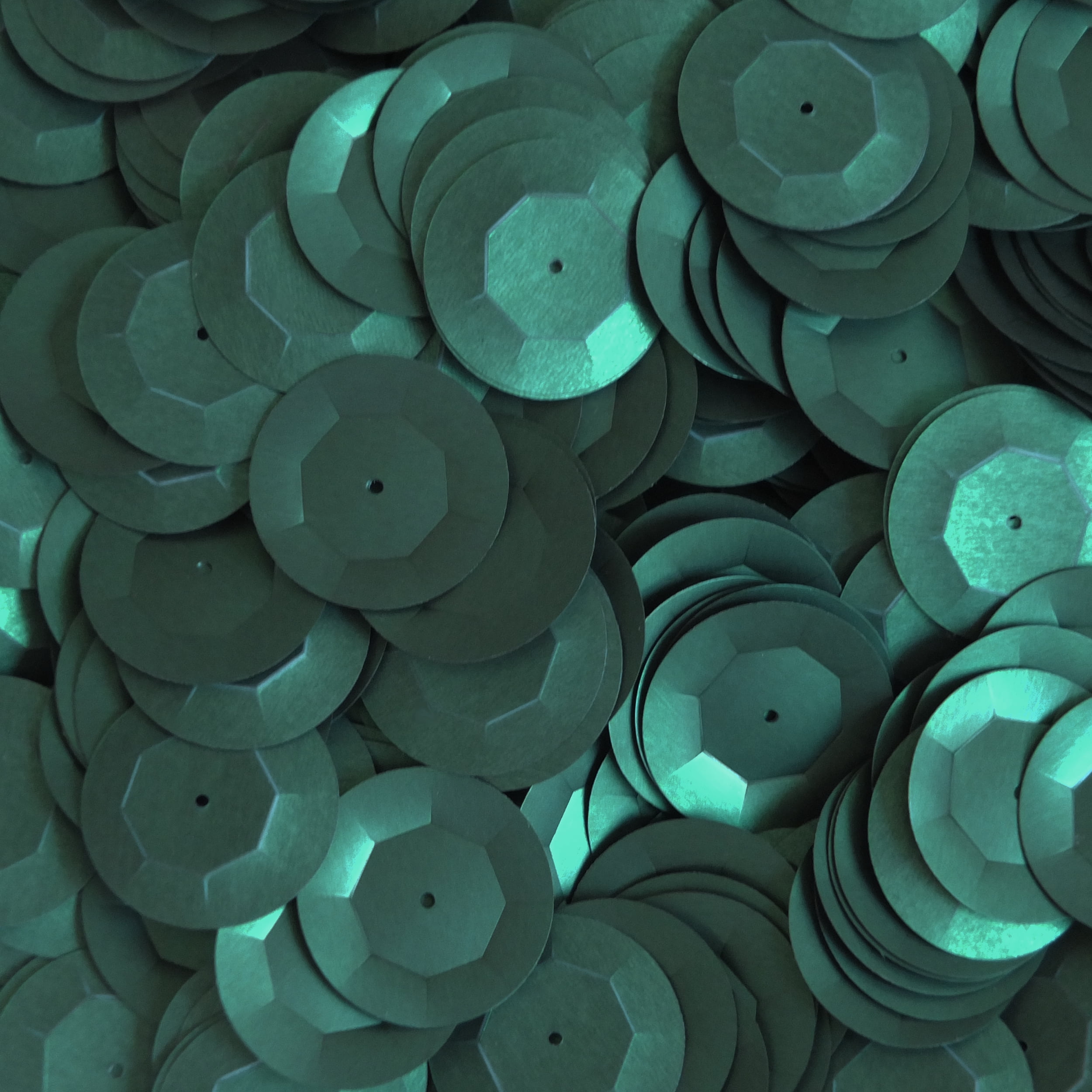 Deep Forest Green Cup Sequins 20mm Matte Silk Frost Made in USA ...