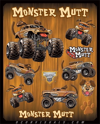DCOR Monster Jam Decal Sheets Monster Mutt 40-90-203 - Walmart.com ...