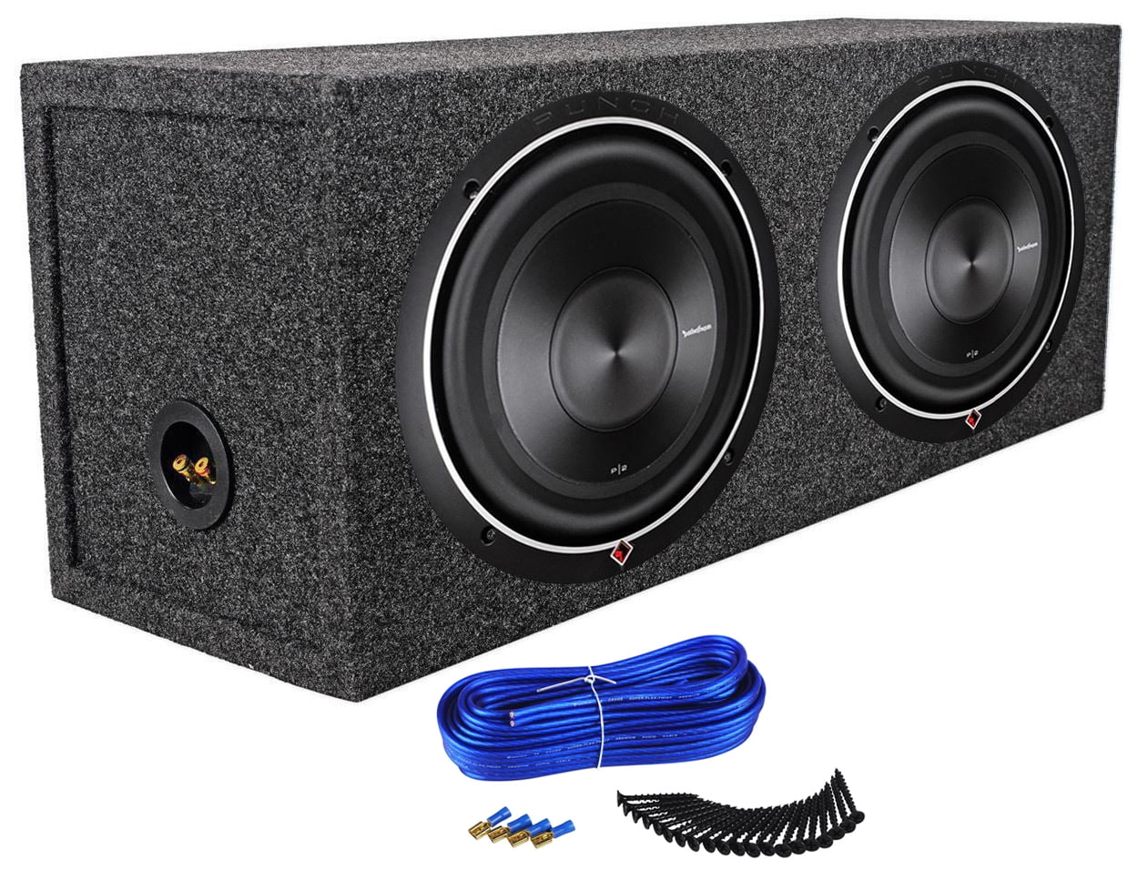 2 Rockford Fosgate P2D2-10 10" 1200w Dual Subwoofers+Sealed Sub Box ...