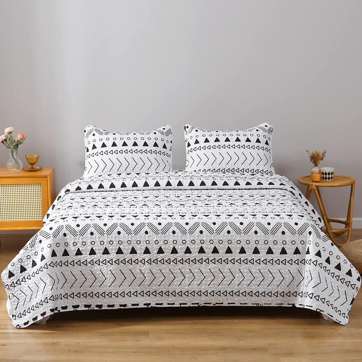 Quilt Boho Quilt Set Boho Bedding Bedspreads Queen Size,Black Arrows ...
