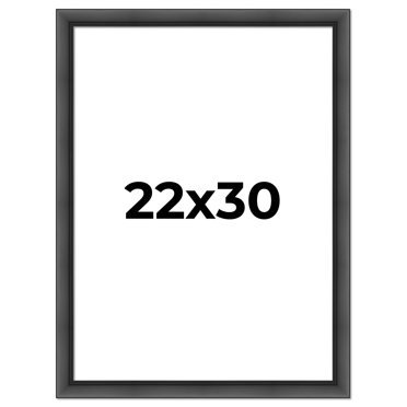 20x22 - 20 x 22 Rounded Black Solid Wood Frame with UV Framer's Acrylic ...
