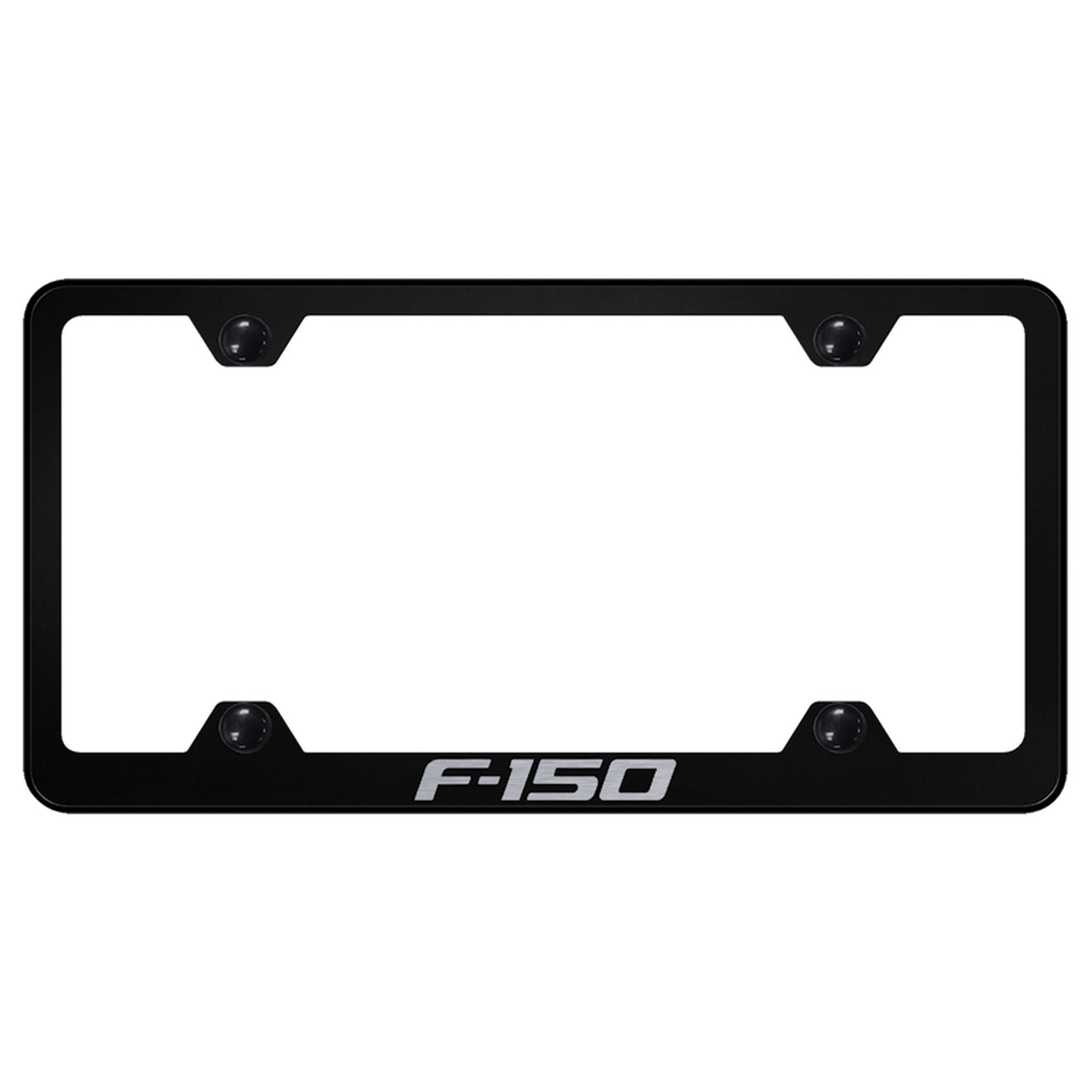 Ford F-150 Laser Etched Logo Wide Body License Plate Frame (Black ...