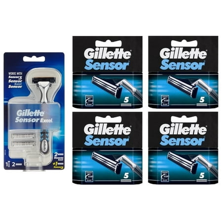 Gillette Sensor3 Razor Handle + Sensor Refill Blades, 20 Count ...