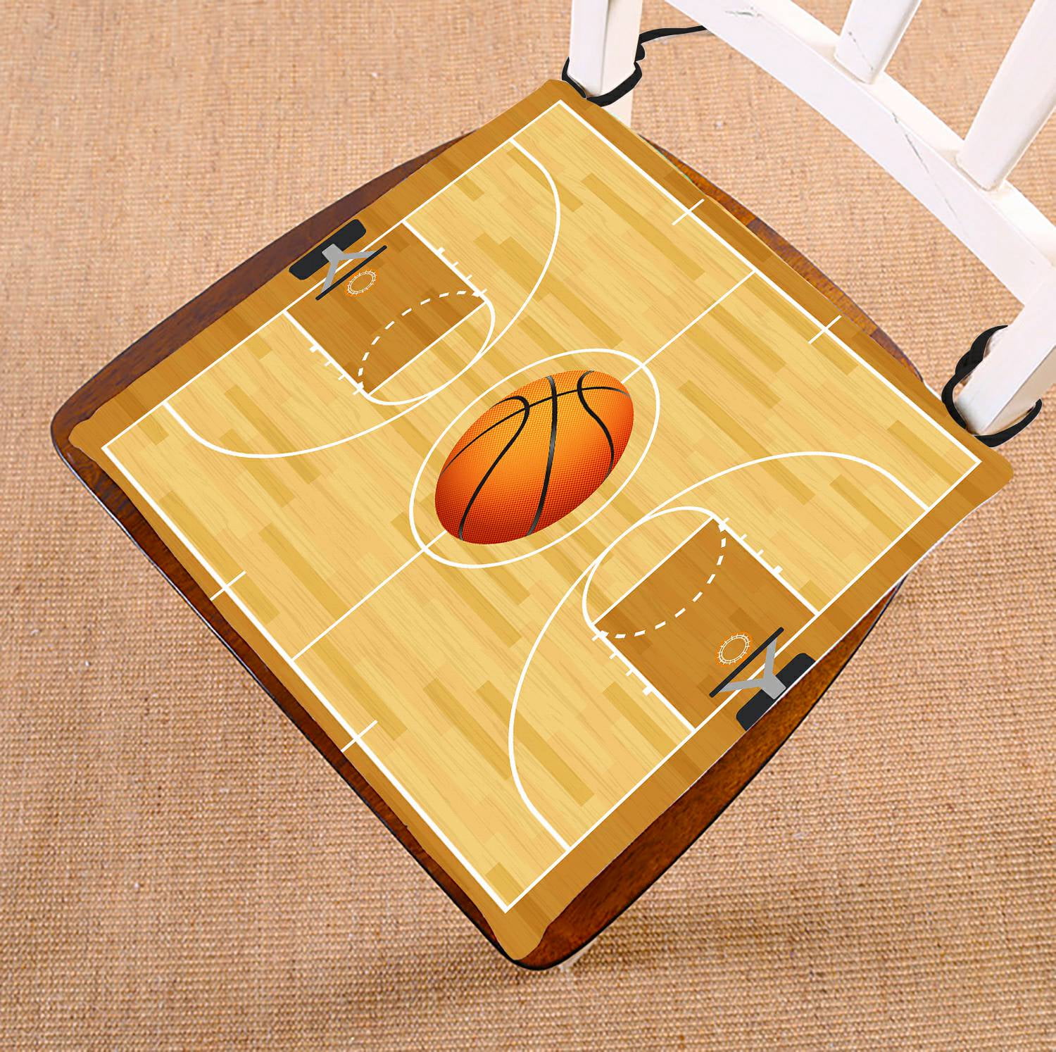 ECZJNT basketball court basketball in the center court seat pad chair ...