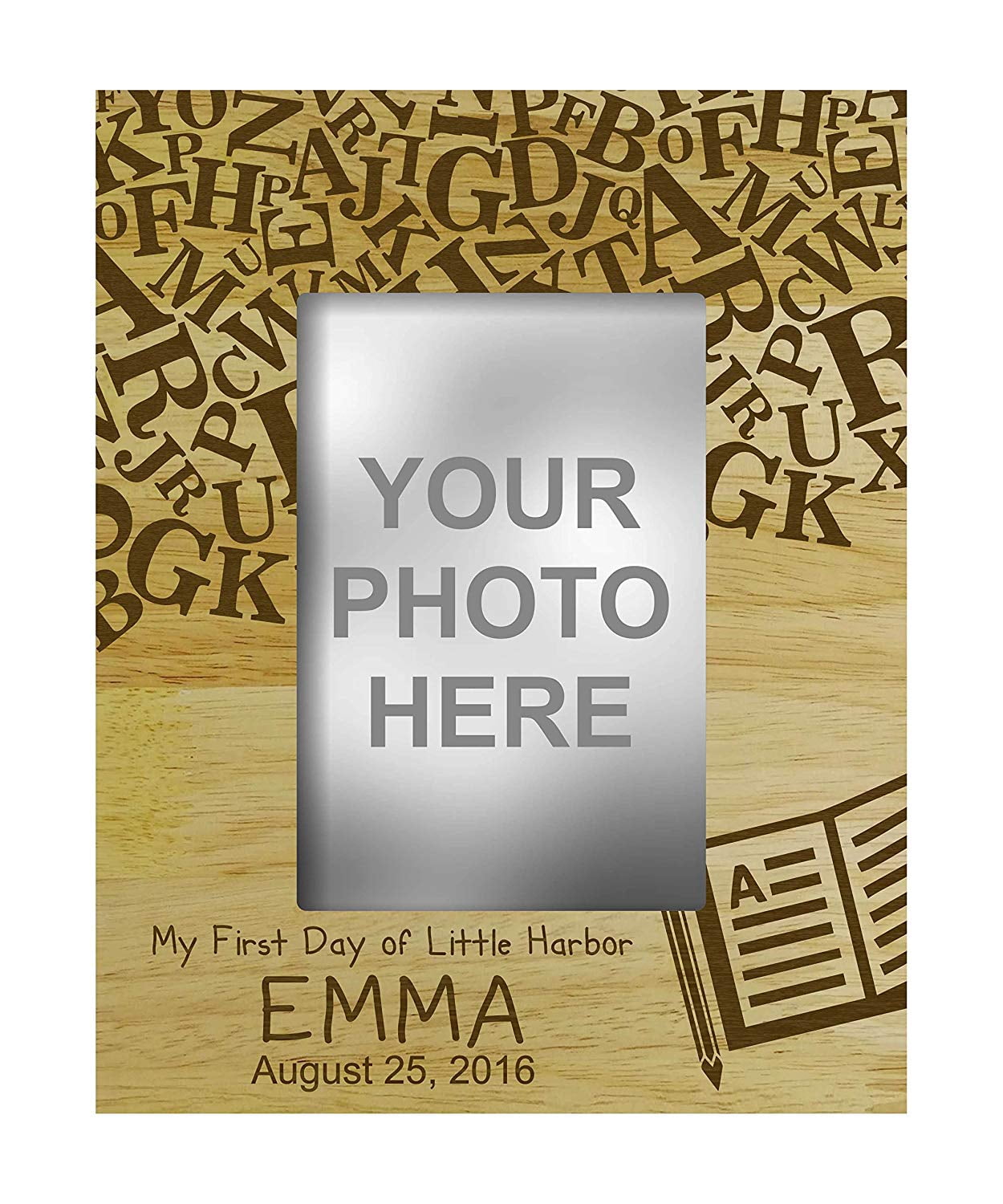 Personalized My First Day To School Wood Engraved Picture Frame With ...