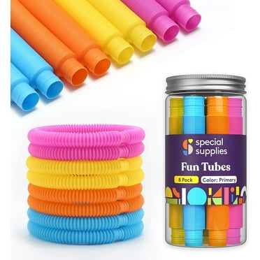 Novelty Place 6 Pack Sensory Fidget Toy - Pull & Pop Tubes for Kids ...