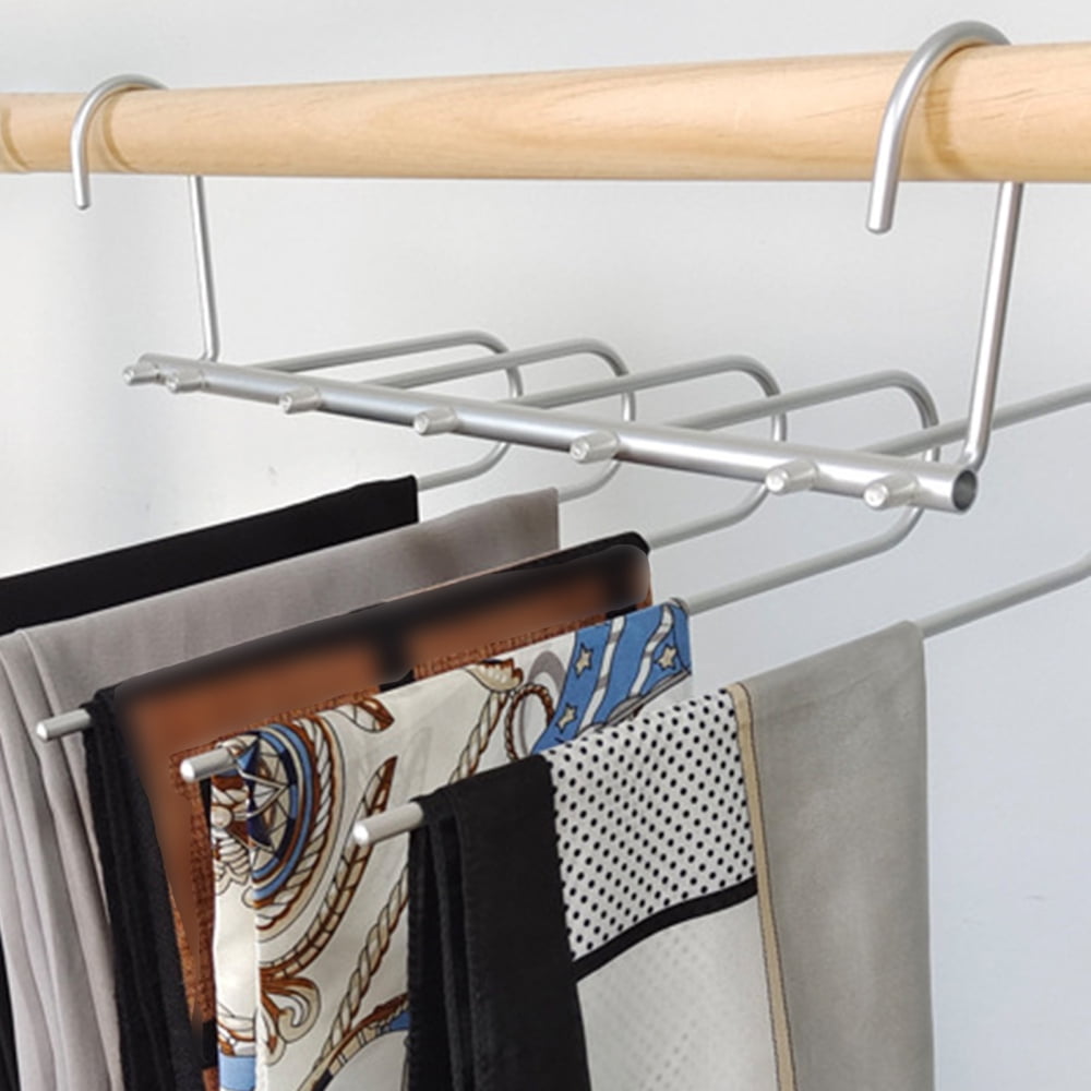 5 Layers Pants Hangers Organizer Space-Saving Trouser Rack For Clothes ...