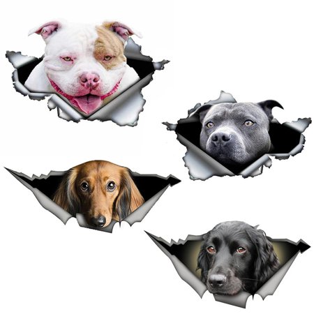 Personality Car Stickers 3D Dog Animal Pet Decal Personality Decal ...