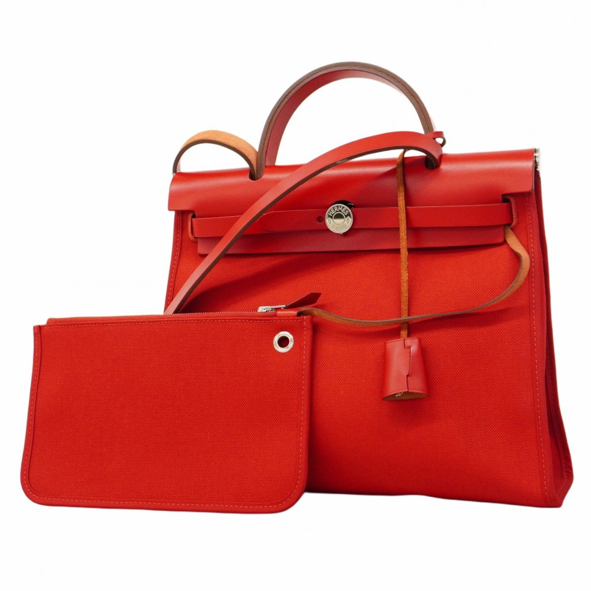 Pre-Owned Hermes Hermès Airbag Zip PM Handbag, Toile H, Red, Y Stamp ...