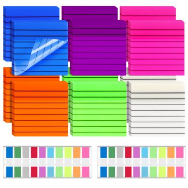 1600 Pcs Sticky Book Tabs, 60 Colors Morandi Book Tabs, Transparent ...