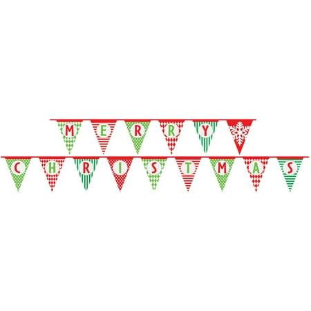 14' Paper Patterned Merry Christmas Flag Banner - Walmart.com