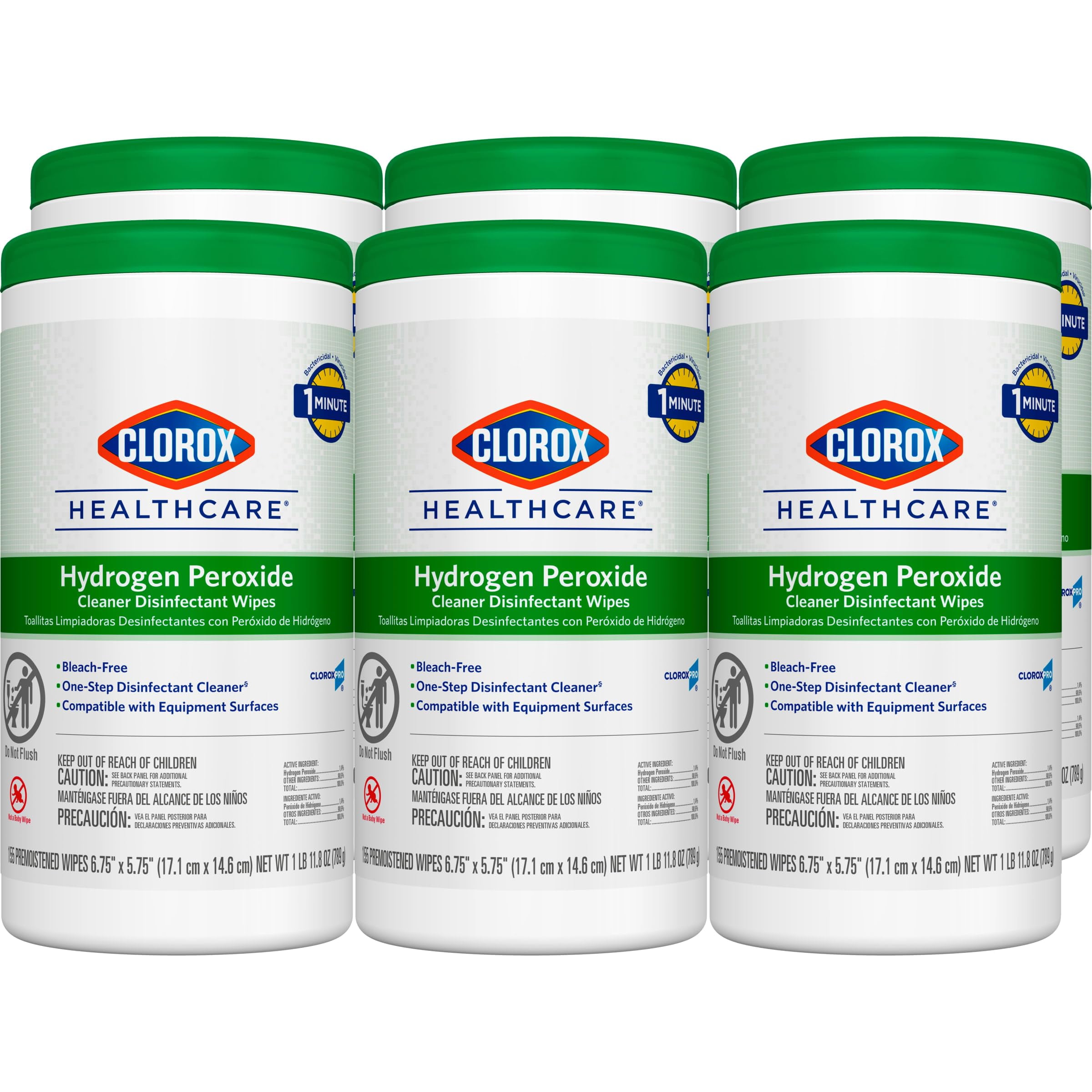 Toallitas desinfectantes Clorox Healthcare Hydrogen Peroxide 155 ct ...