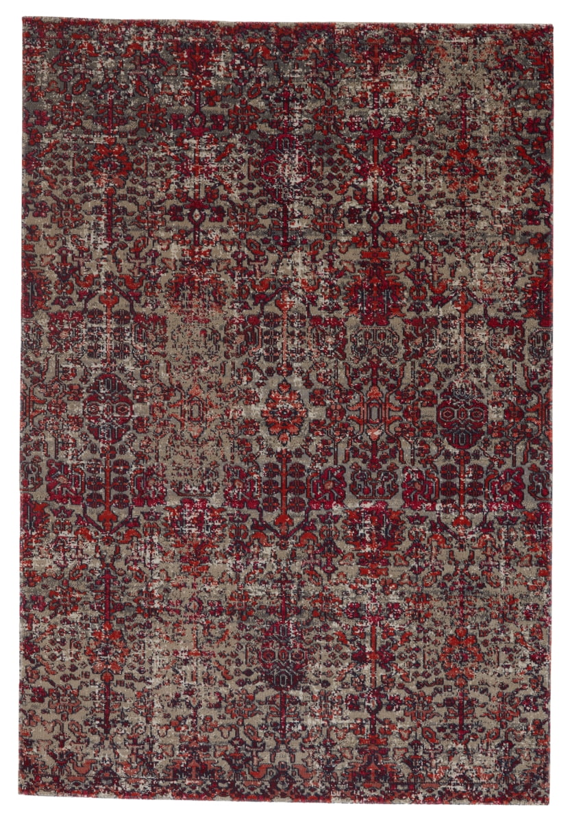 Jaipur Living RUG149113 Bodega Indoor & Outdoor Trellis Red & Gray Area ...