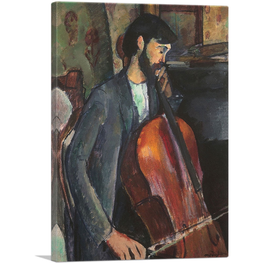ARTCANVAS The Cellist 1909 Canvas Art Print by Amedeo Modigliani - Size ...