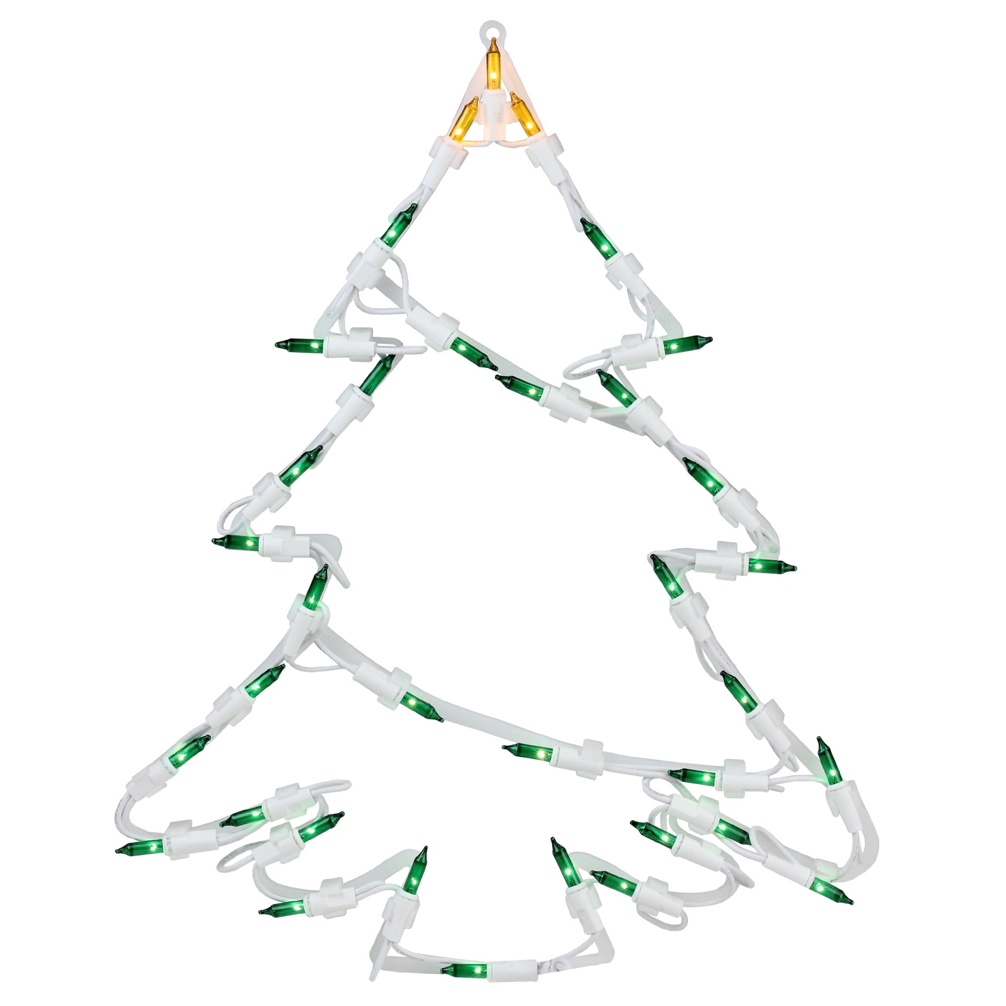 Northlight 15" Green and Yellow Lighted Christmas Tree Window ...