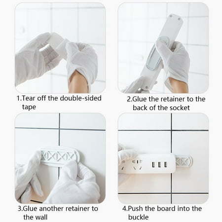 Power Outlet Holder Traceless Power Socket Sticking Power Strip Holder ...