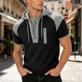 Tisuna Workout Shirts For Men Color Block Short Sleeve Hoodie Tops ...