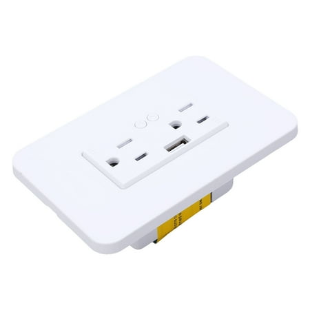 Smart Power Wall Outlet, Remote Control AC110-125V ABS WiFi Smart Wall ...