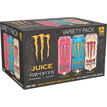 (12 Cans) Juice Monster VP, Mango Loco, Pipeline Punch, Pacific Punch ...