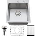 20 inch Drop In Kitchen Sink - 20"x 19" Stainless Top Mount Sink Single ...