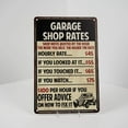 ASPORIC Shop Rates Sign Garage Rustic Wall Décor Mechanic Signs Pops ...
