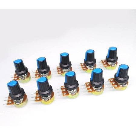 10 Units 5K B5K OHM Linear Taper Rotary Potentiometer POT Blue Knob ...