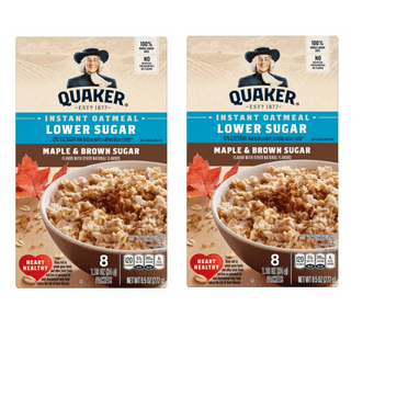 Quaker High Fiber Instant Oatmeal, Maple Brown Sugar, Whole Grain, 8 ...