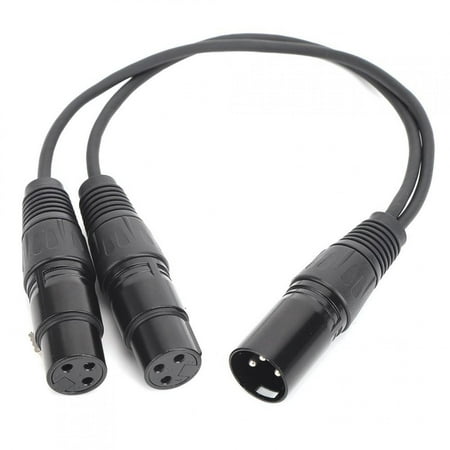 FLAMEEN 1 Male XLR Input To 2 Female XLR Output Cable Y Type Adapter ...