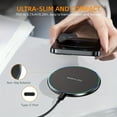 Ultra-Thin 15W Fast Wireless Charging Pad with LED Light, Portable ...