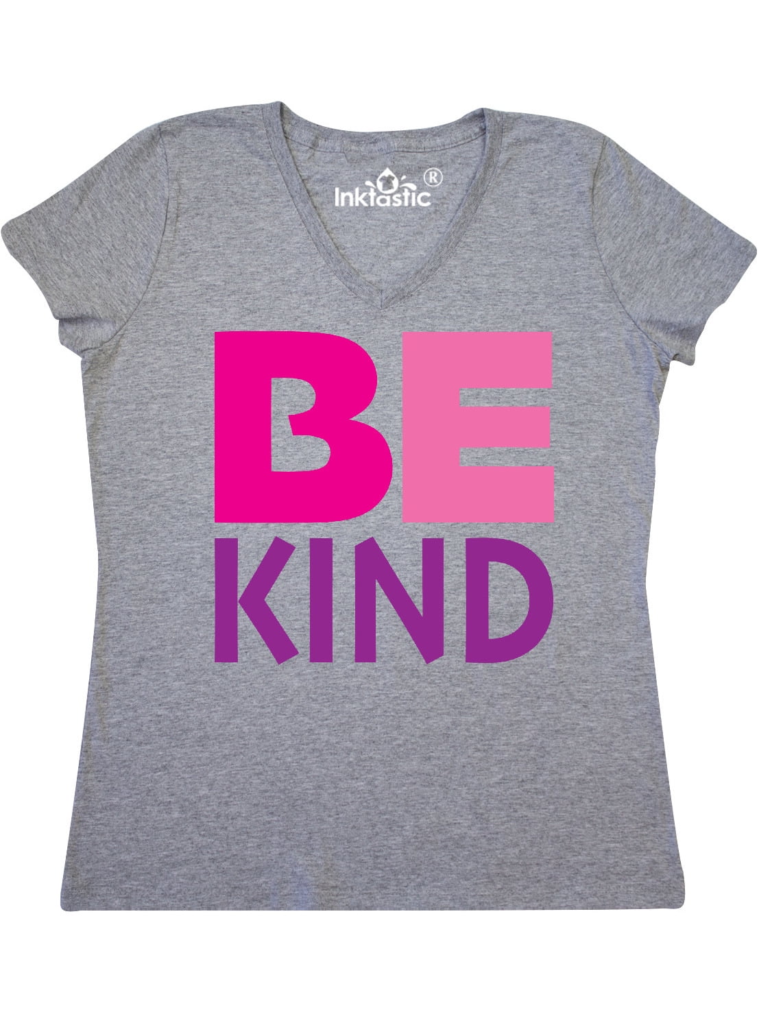 Inktastic Be Kind Logo in Pink and Purple Women's V-Neck T-Shirt ...